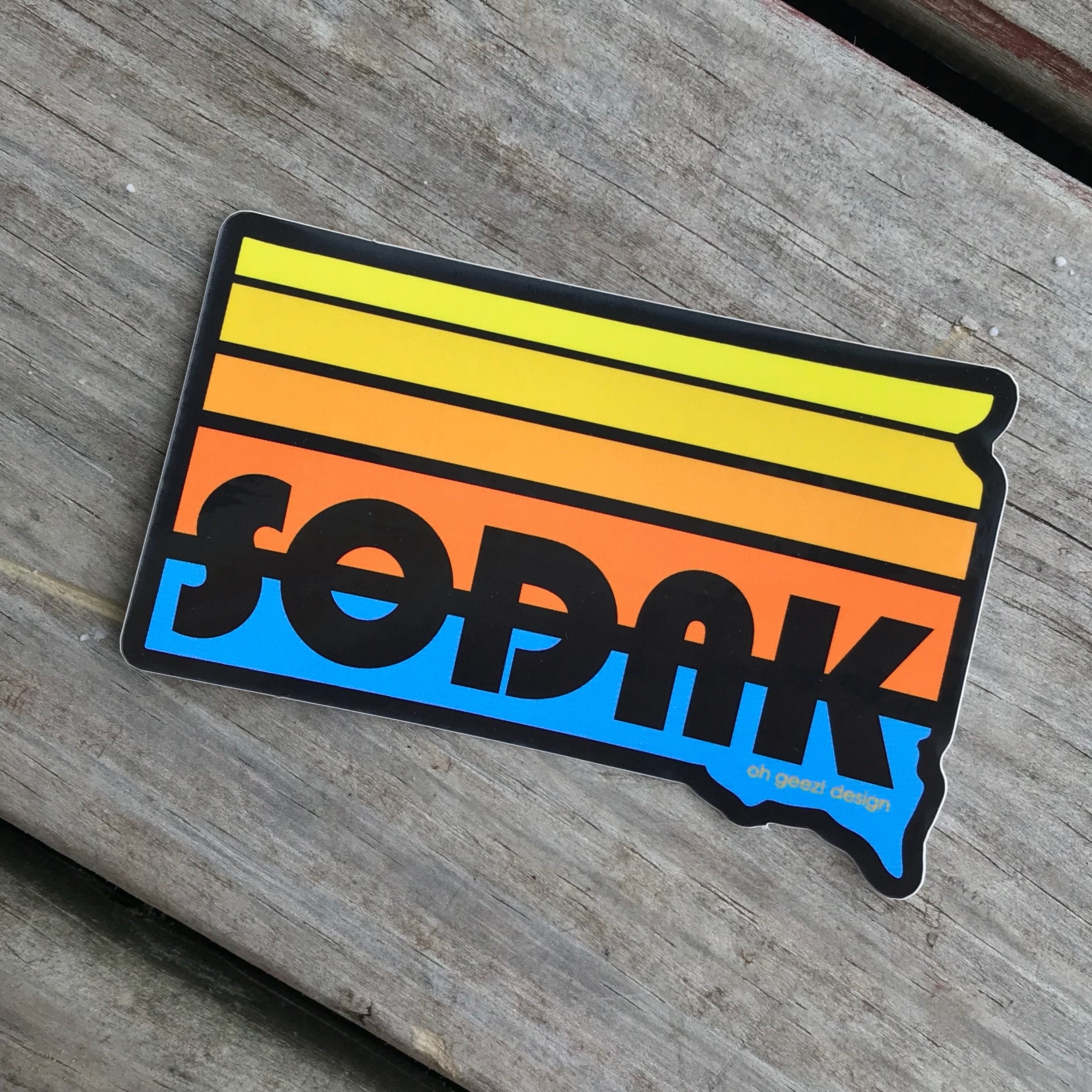 SoDak Sunset Black Retro Sticker South Dakota Decal SoDak | Etsy