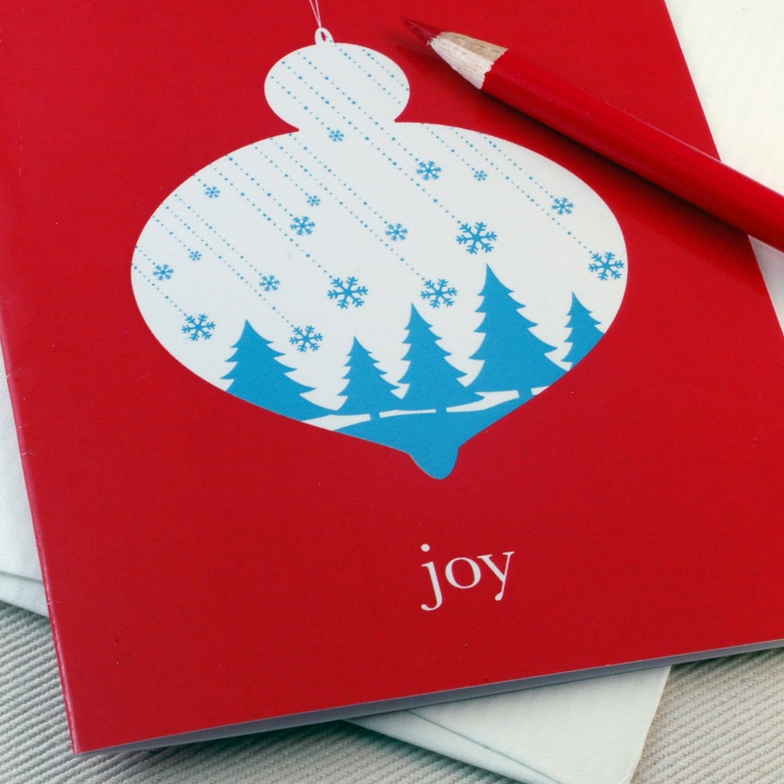 Christmas Card Peace & Snowflakes Square Holiday Card by Oh - Etsy