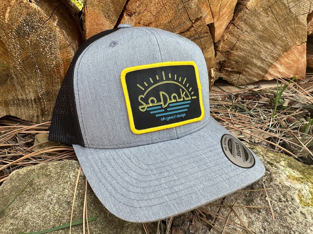 Sodak Neon Sun Trucker Cap by Oh Geez! Design - South Dakota Neon Sun ...