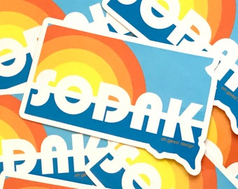 Sodak Sticker South Dakota Decal so Dak Retro Sticker South Dakota ...