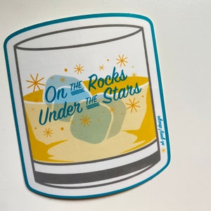 On the Rocks Under the Stars Sticker - Whiskey Sticker - Illustrated ...
