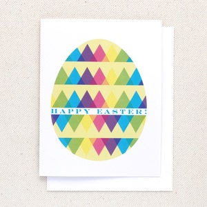 Modern Easter Card - Happy Easter Greeting Card - Easter Egg Colorful ...