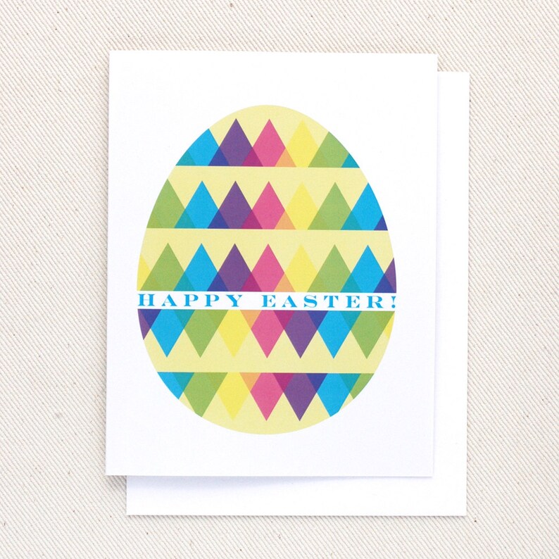 Modern Easter Card Happy Easter Greeting Card Easter Egg - Etsy
