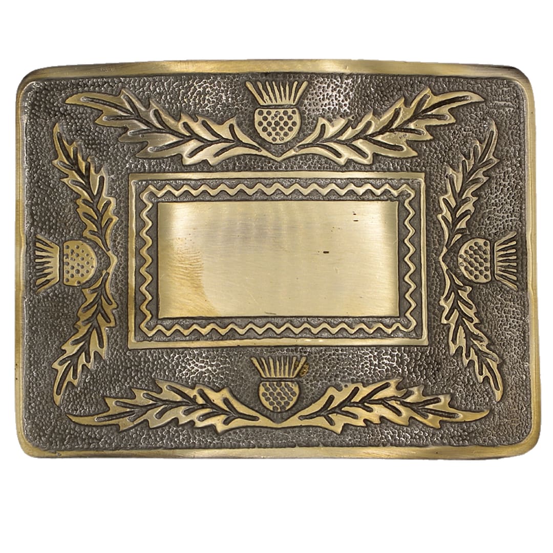 Scottish Kilt Belt Buckle Thistle Antique Finish, Kilts Belts Buckles ...
