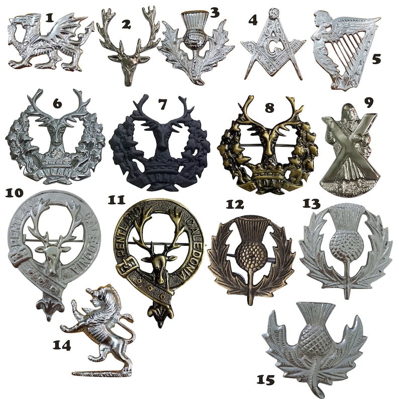 Glengarry Cap Badge Chrome Finish - Balmoral Hat Badges Metal ...