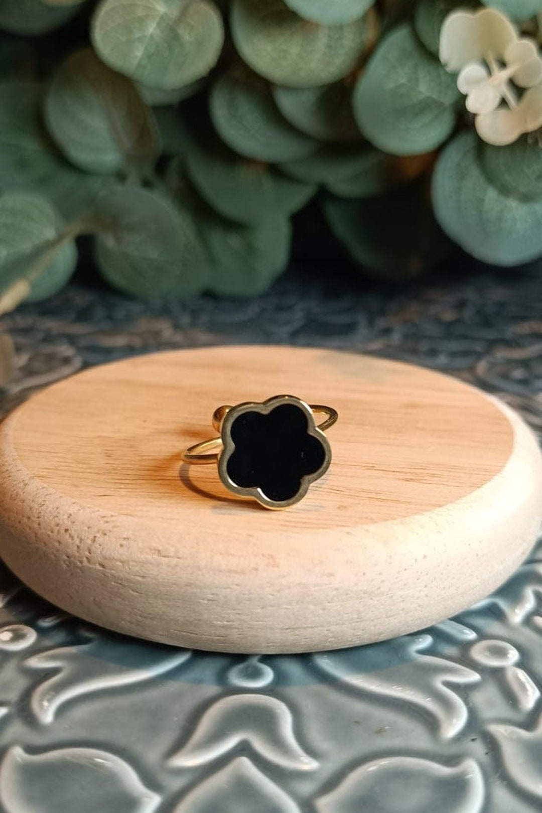 Black Clover Ring, Gold Color, Stainless Steel - Etsy UK
