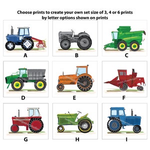 Tractor Wall Art Decor, Farm Tractor Artwork for Boy Tractor Bedding - Etsy