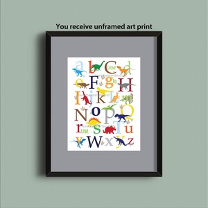 Dinosaur Art Print, Abc Wall Art, Dinosaur Pictures Decor for Dino ...