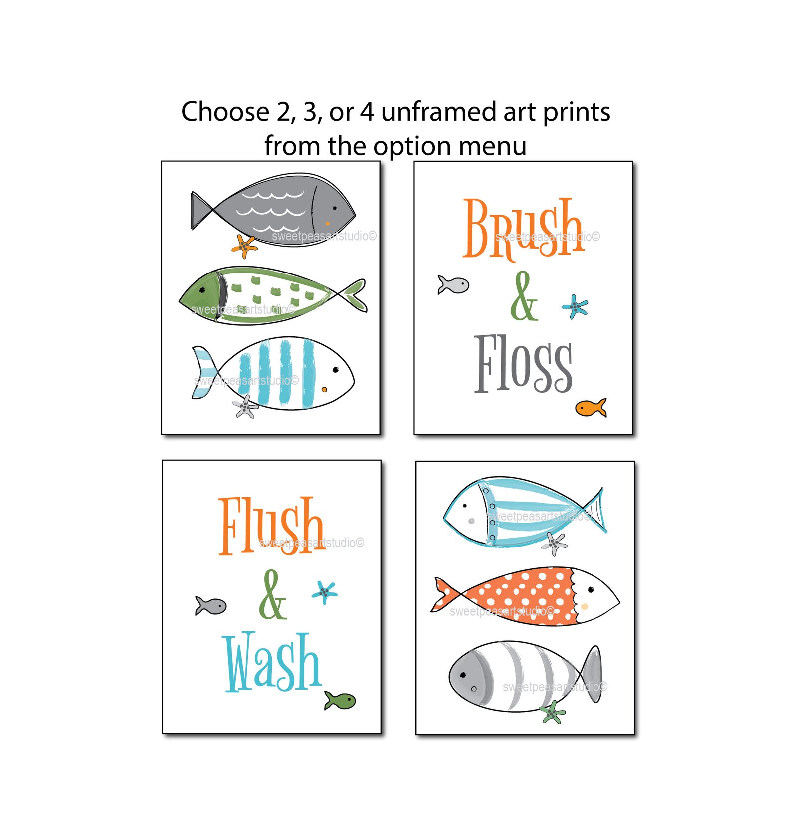 Fish Bathroom Wall Art Prints Bathroom Rules Decor for - Etsy