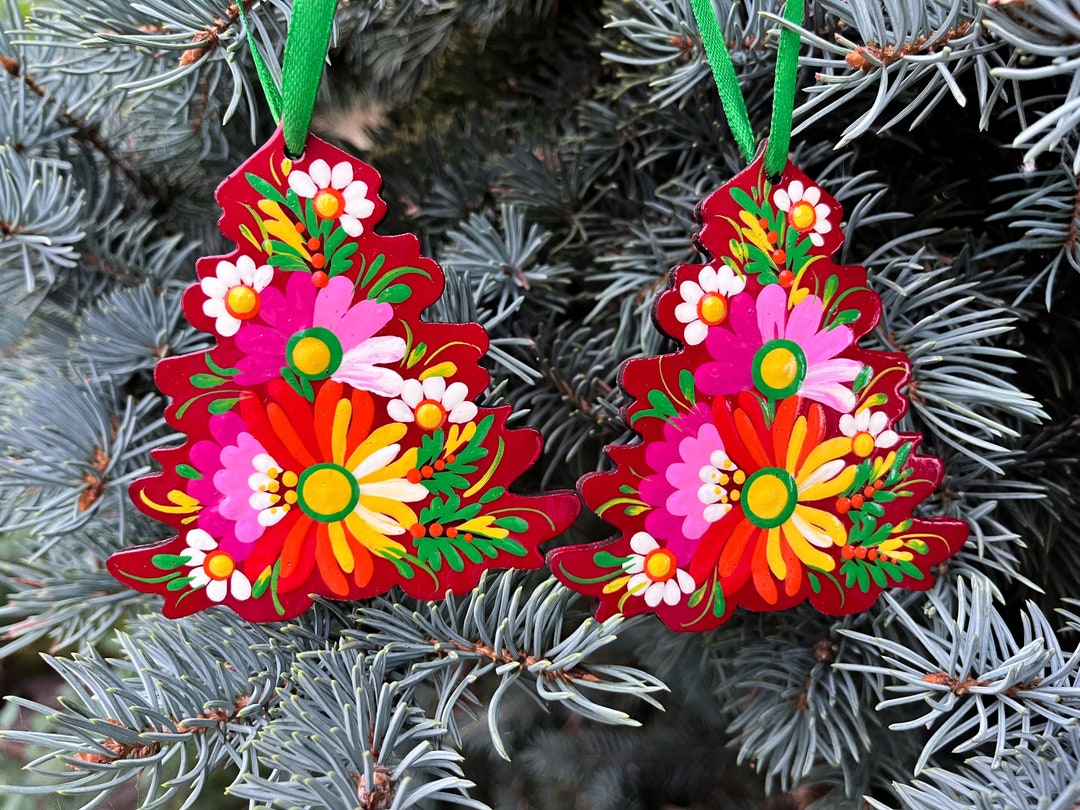 Hand Painted Ukrainian Christmas Ornament Handmade Wooden Christmas ...