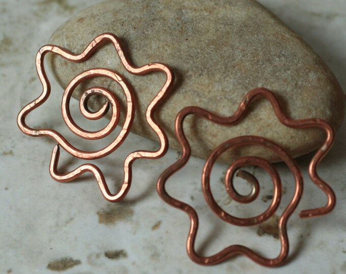 Handmade and Textured Solid Copper or Solid Brass Link Connector Charm ...