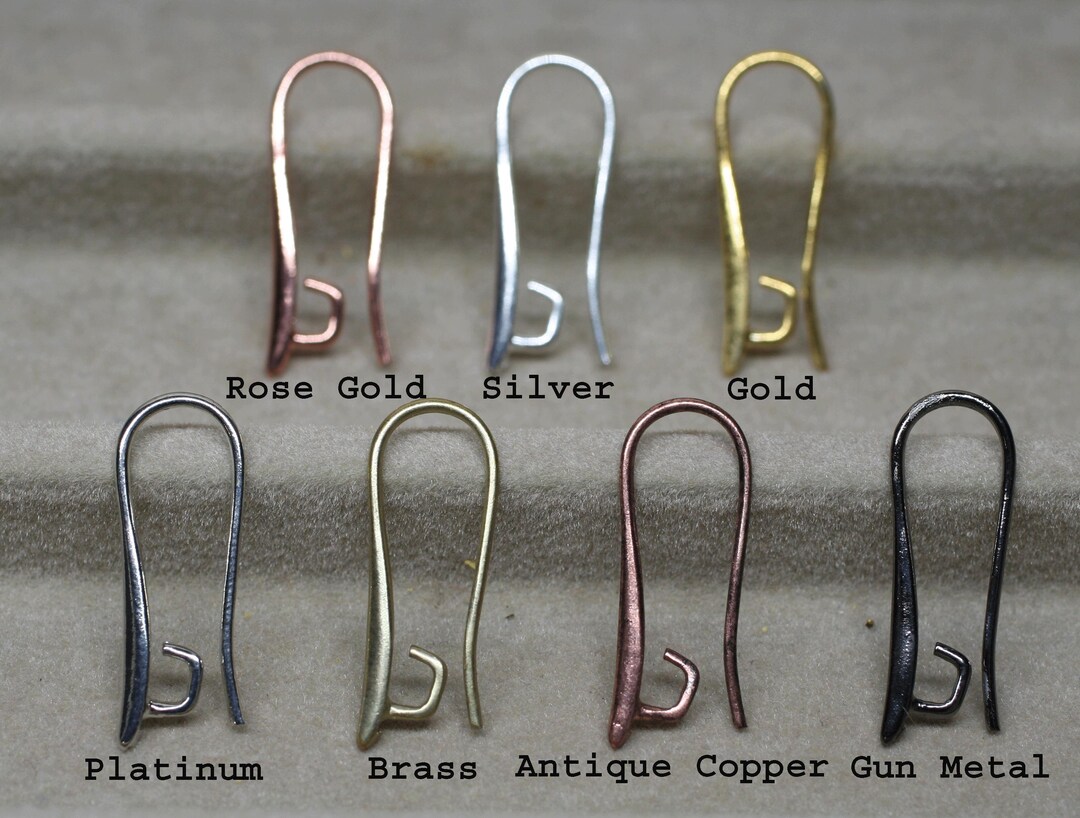Fancy Hook Earwires, Gold, Silver, Rose Gold, Black, Antique Copper ...