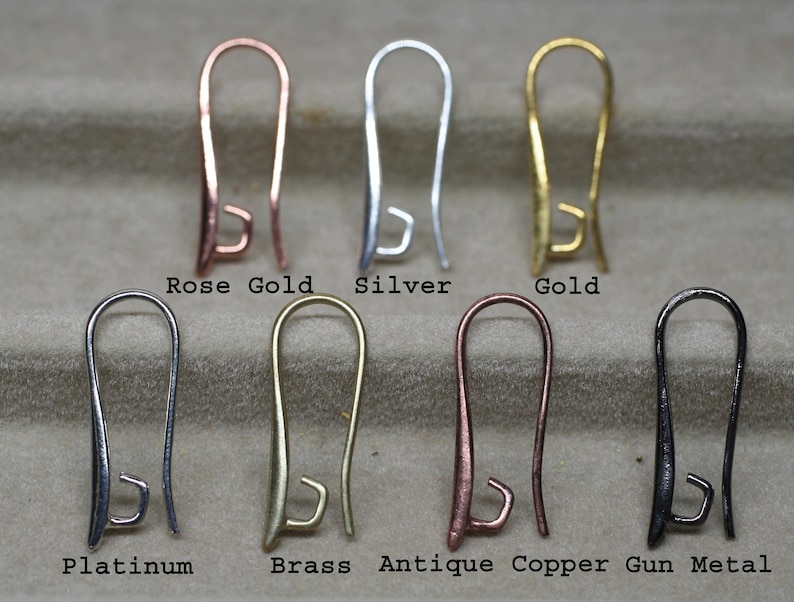 Fancy Hook Earwires, Gold, Silver, Rose Gold, Black, Antique Copper ...