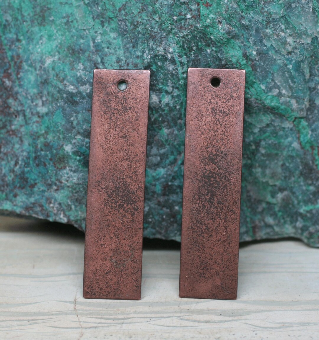 Handmade Antique Copper Rectangle Dangle Drop Size 40x10mm, Select Your ...