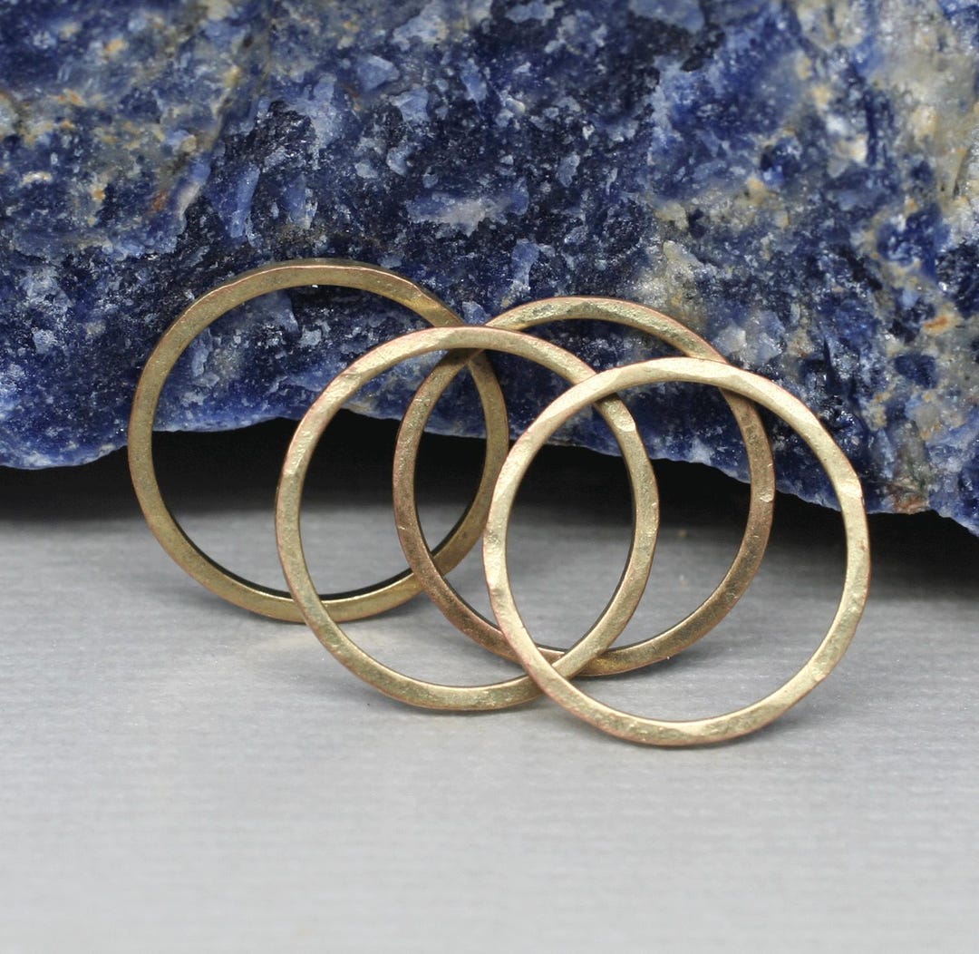 Hand Hammered Solid Brass O Ring Aprox 50, 45, 40, 36, 30, 24, 20, 18 ...