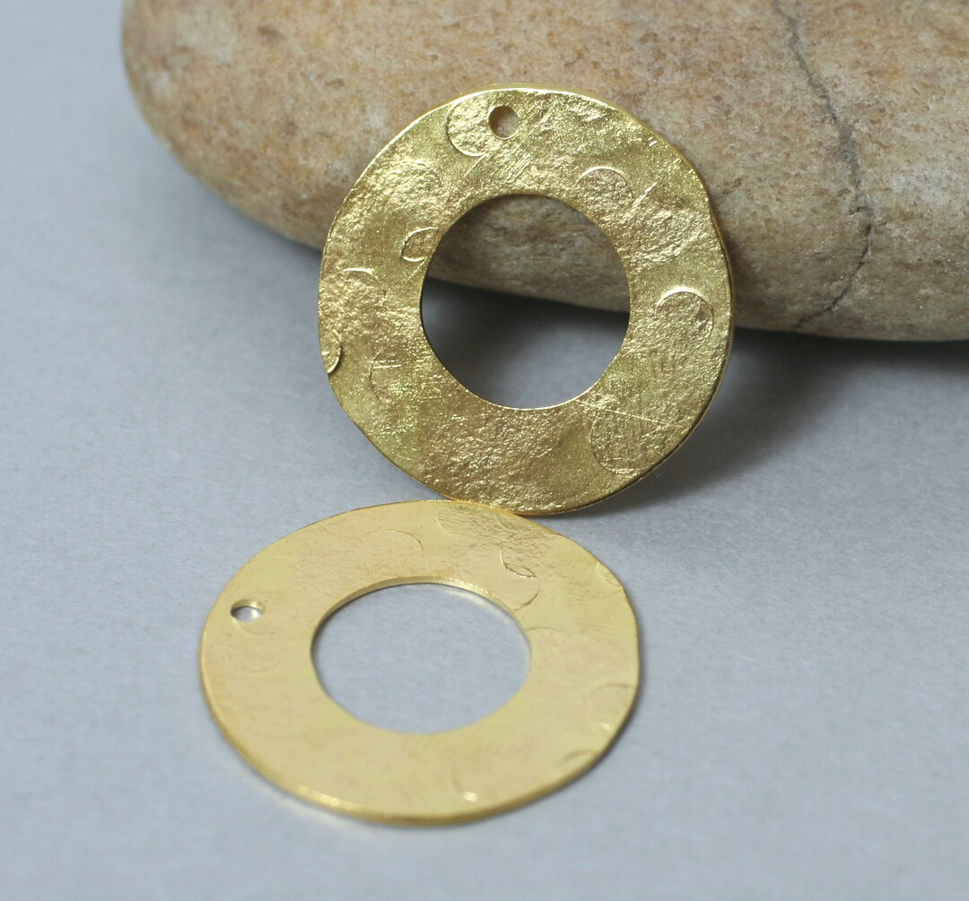 Hand Hammered Plated Disc, 20mm Dangle Charm - Etsy