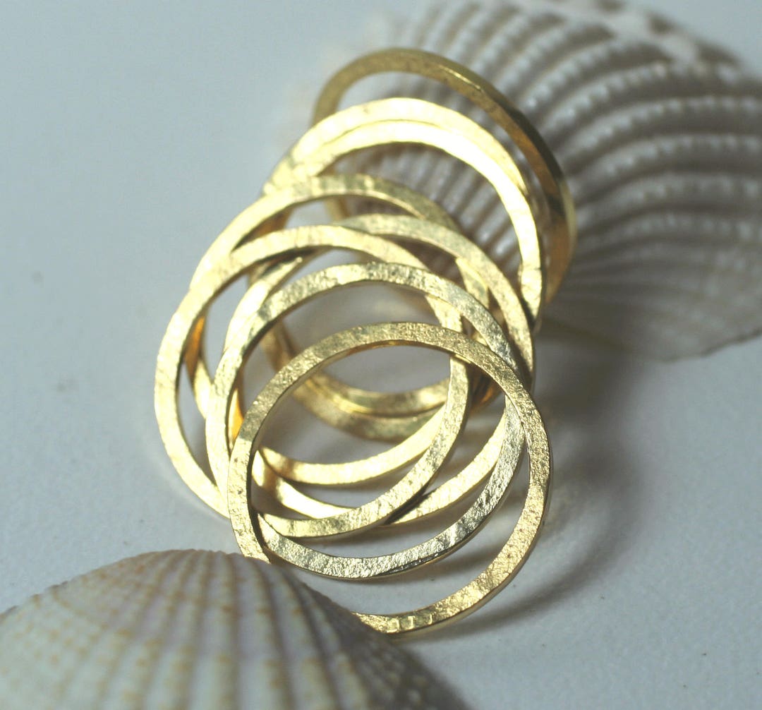 Hand Hammered Gold Plated O Ring Link, Jewelry Supplies (15-50mm) - Etsy