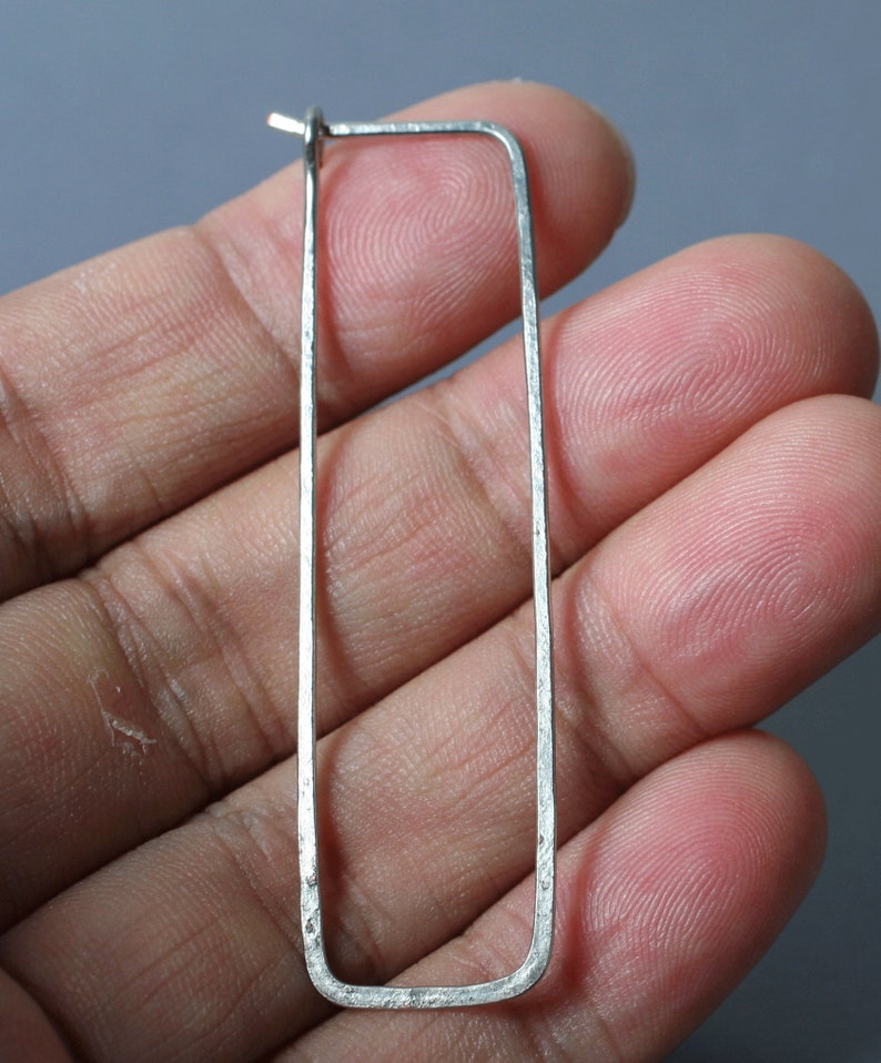 Handmade Hammered Rectangle Hoops Size 55x15mm Select Your - Etsy