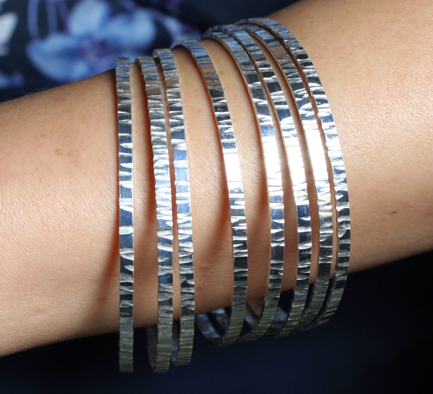 Stacking Bangles Set Bangle Bracelets Hammered Bangles - Etsy