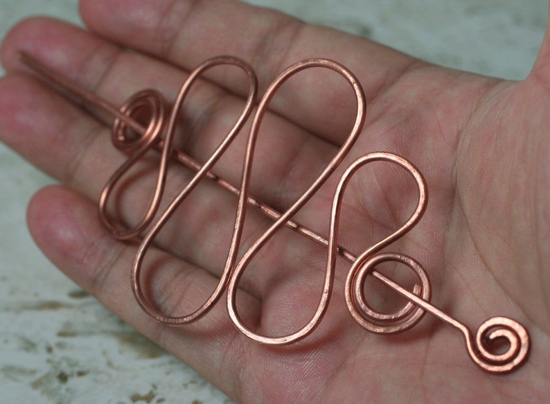 Handmade Solid Copper Hair Pin Shawl Pin Scarf Pins Select - Etsy