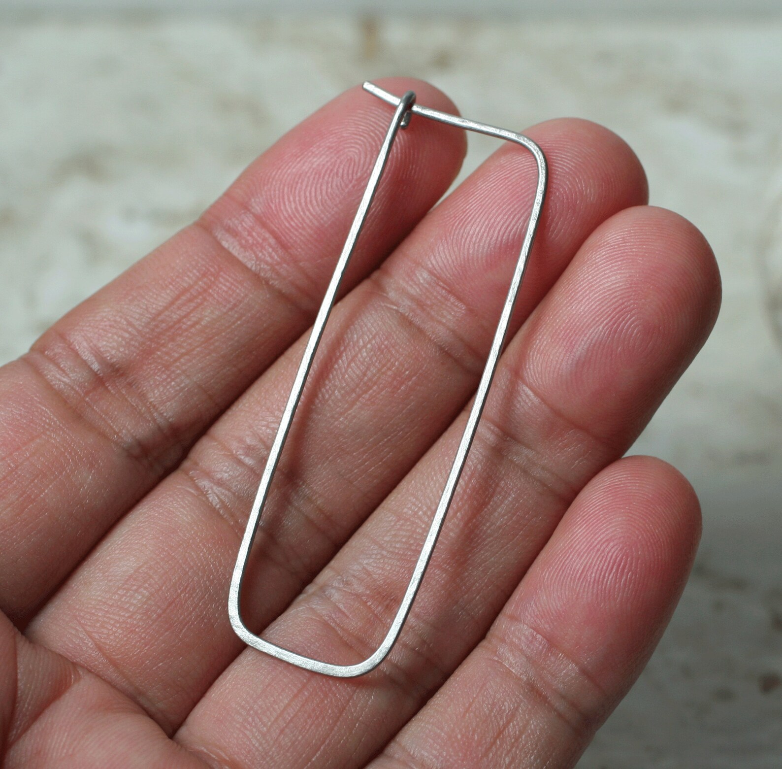 Handmade Hammered Rectangle Hoops Size 55x15mm Select Your - Etsy
