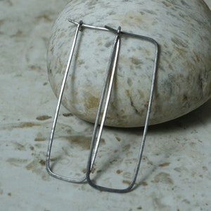 Handmade Hammered Rectangle Hoops, Size 55x15mm, Select Your Color and ...