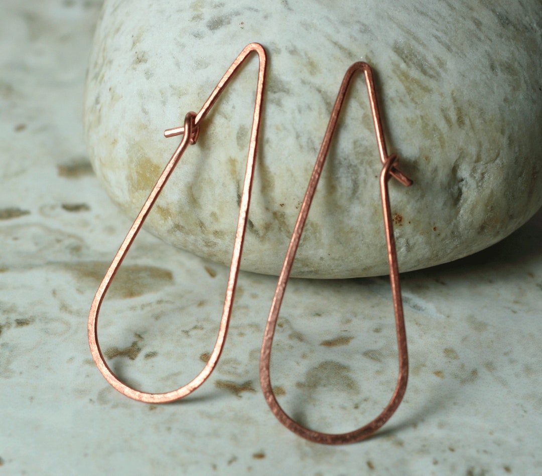 Handmade Elongated Drop Shape Hoops, Size 45x12mm, Select Your Color ...
