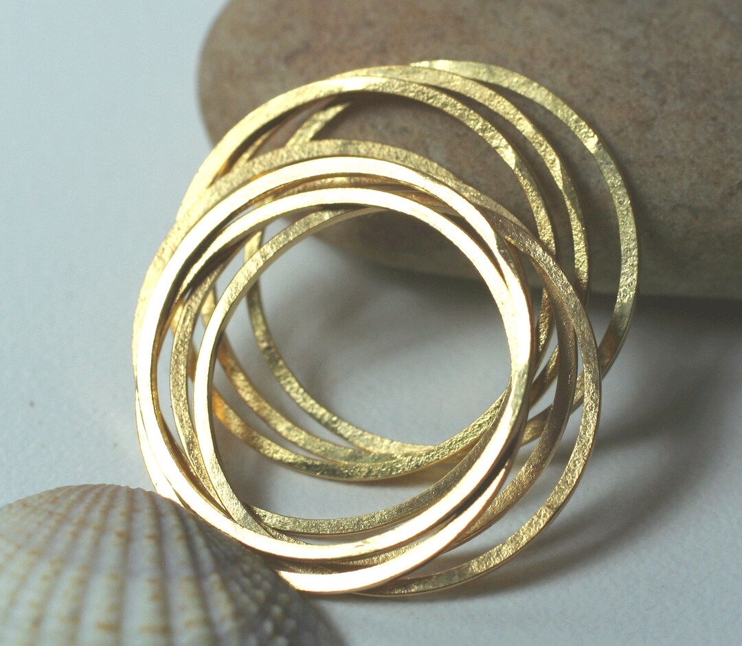 Hand Hammered Link O Ring Connector Aprox 24mm Outer Diameter, Gold ...