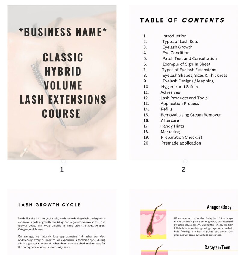 Eyelash Extensions Training Manual - Classic, Hybrid and Volume. in ...