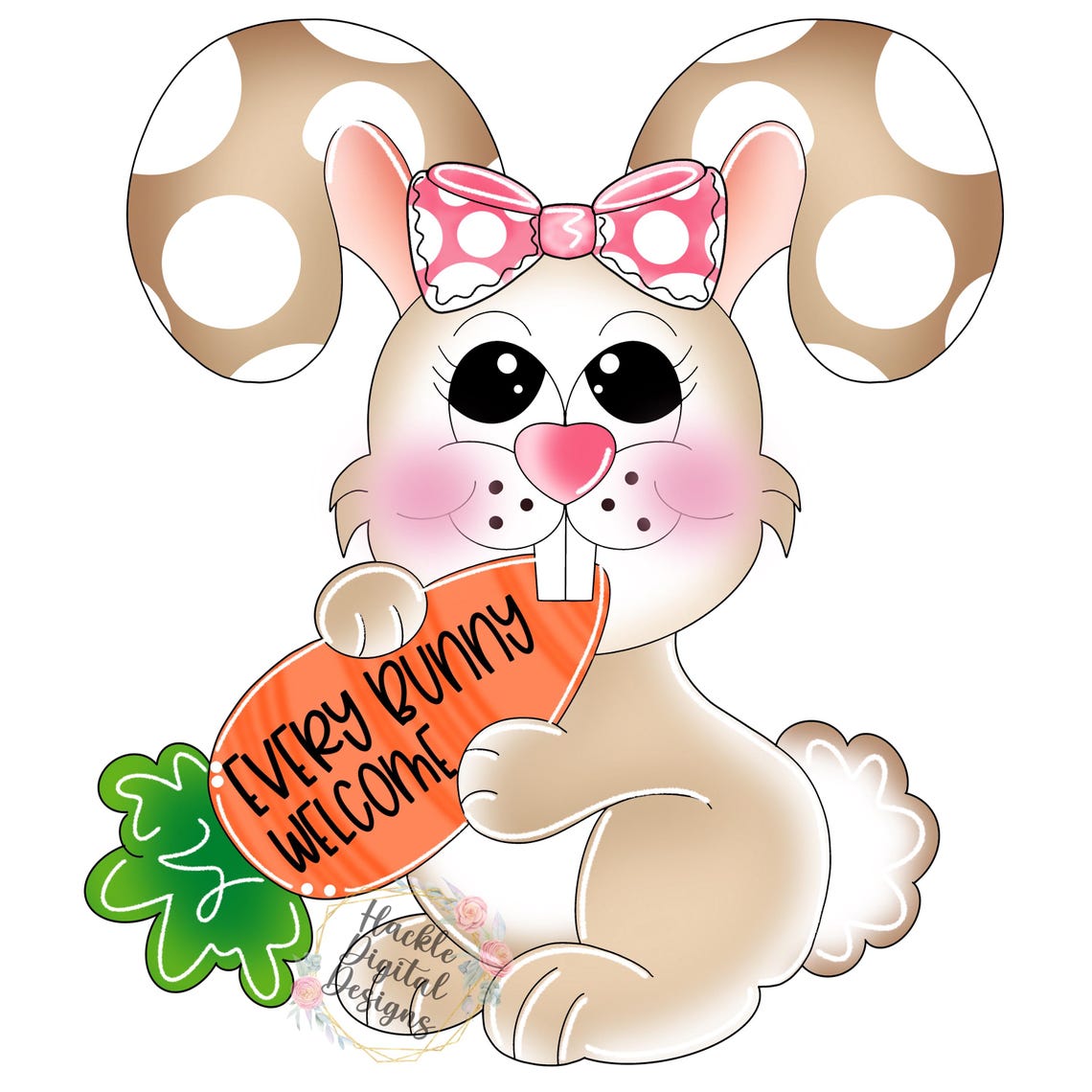 Easter Bunny Digital Template, Digital Download Door Hanger Template ...