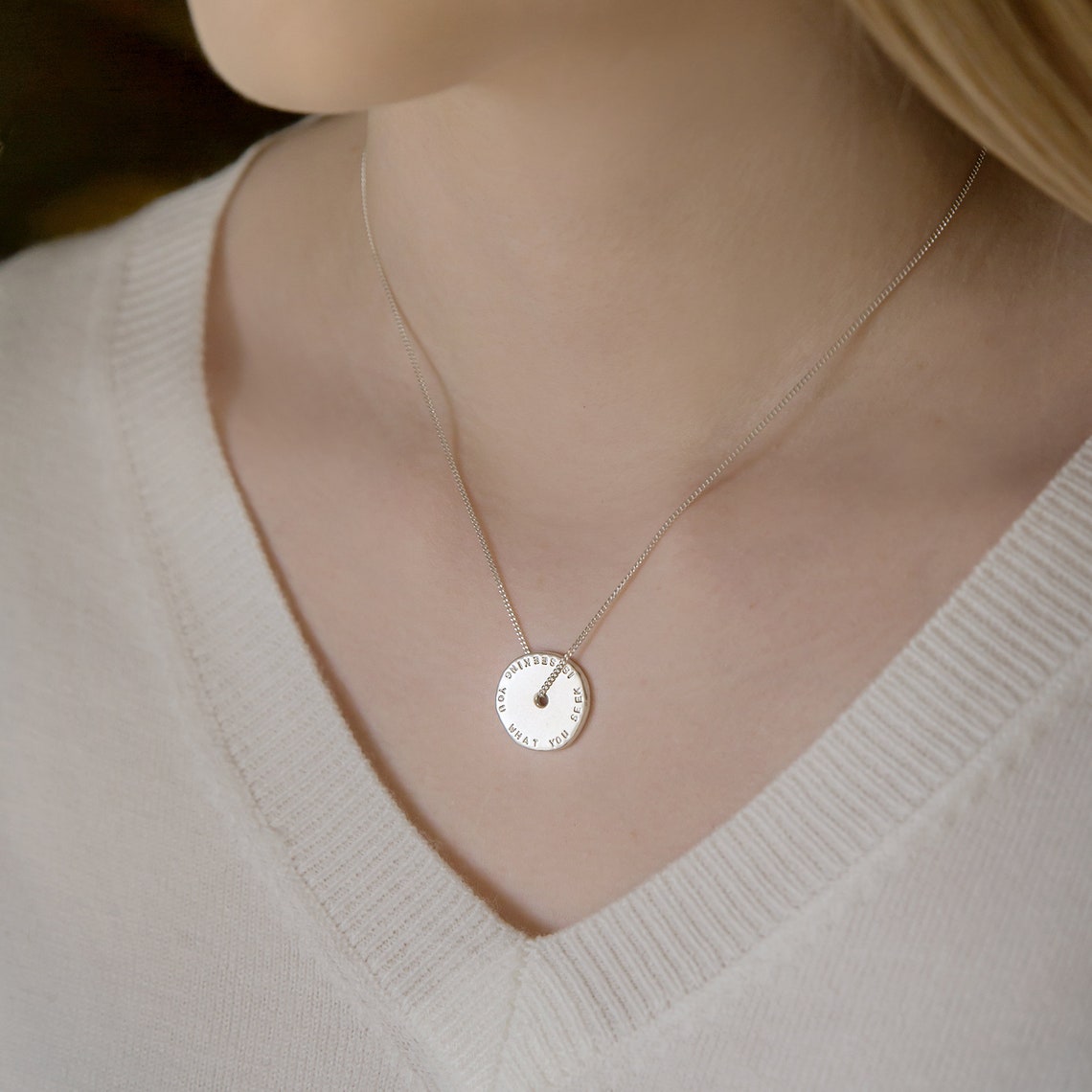 Personalised Silver Spinner Necklace - Etsy