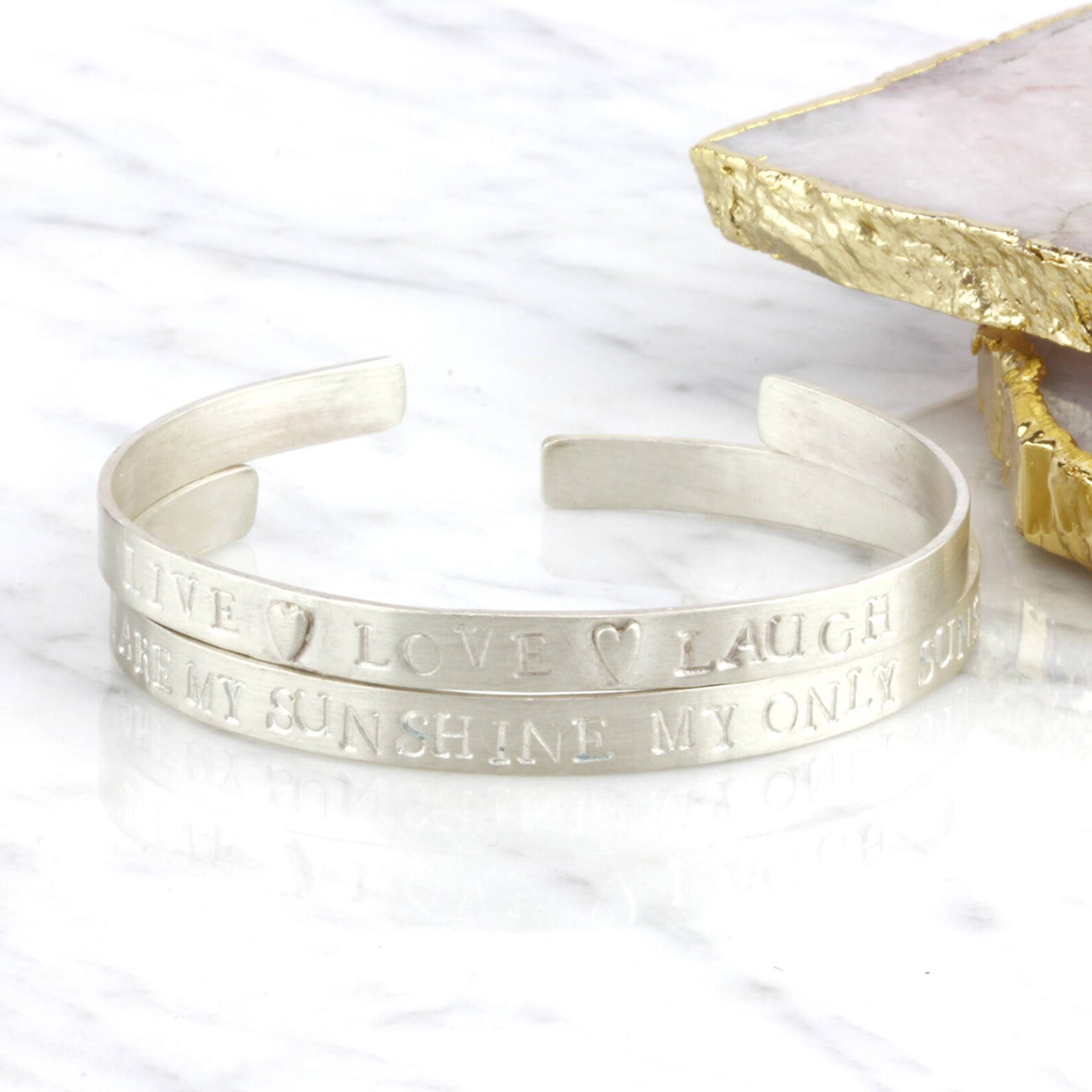 Silver Personalised Bangle Silver Bangle Gift for Her - Etsy