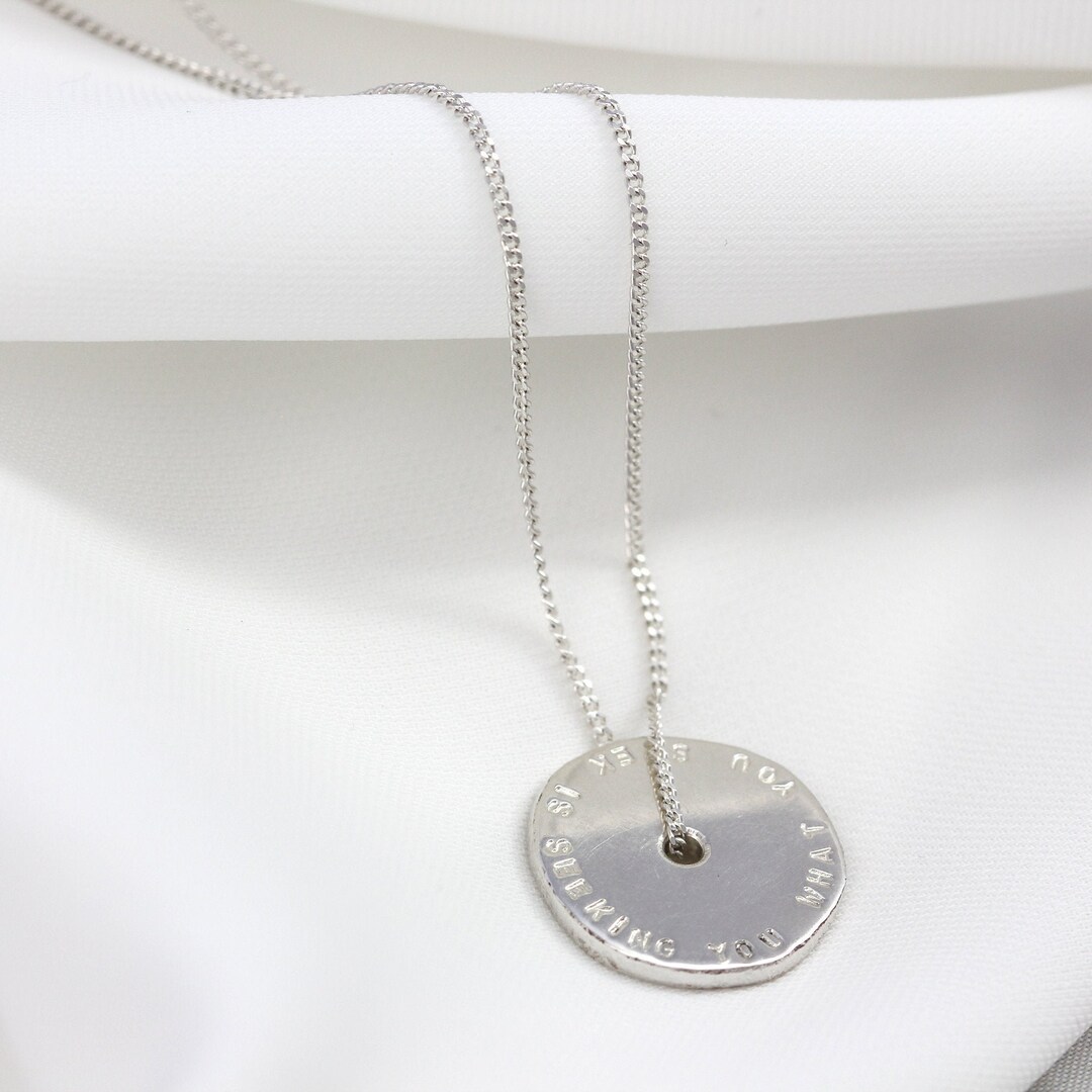 Personalised Silver Spinner Necklace - Etsy