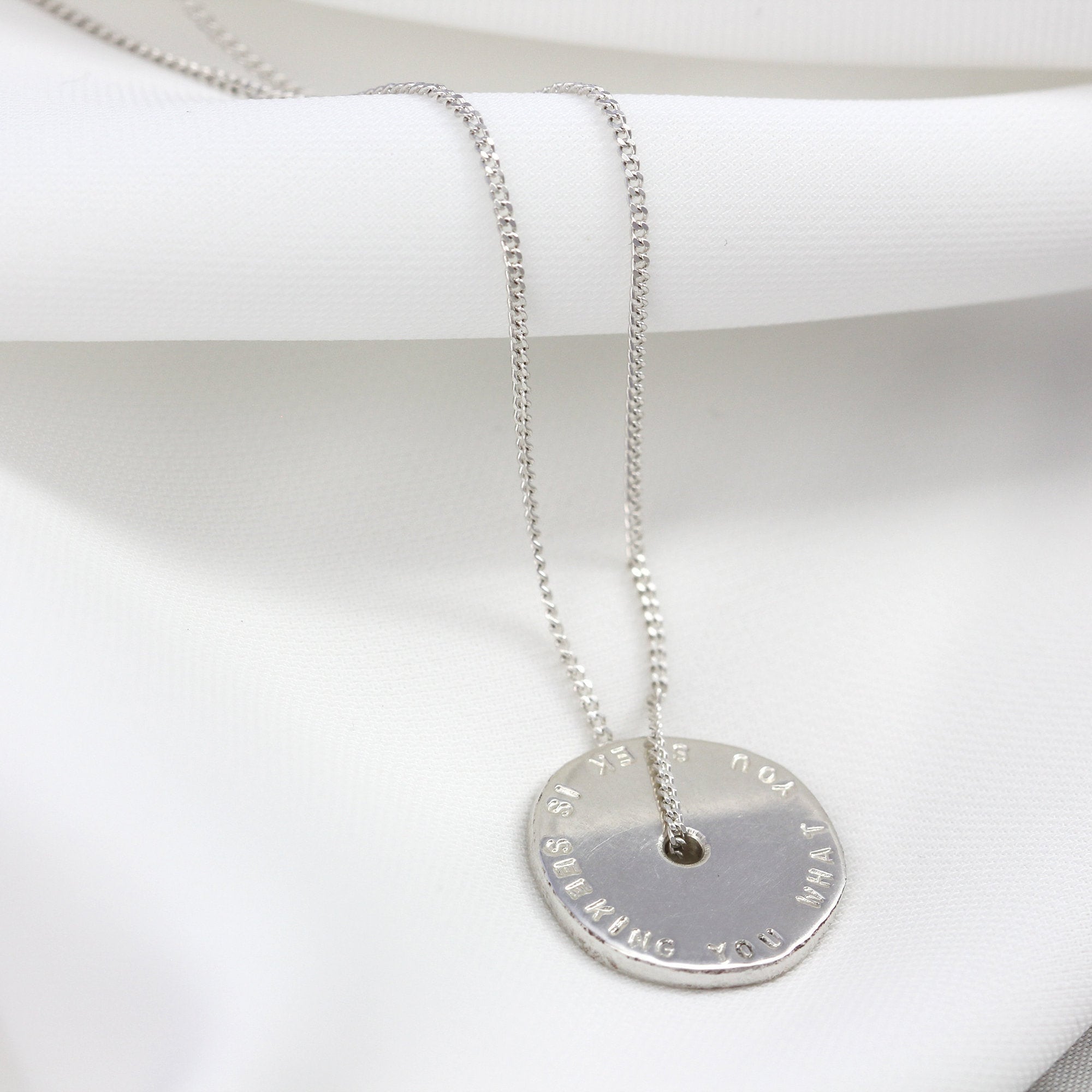 Personalised Silver Spinner Necklace - Etsy