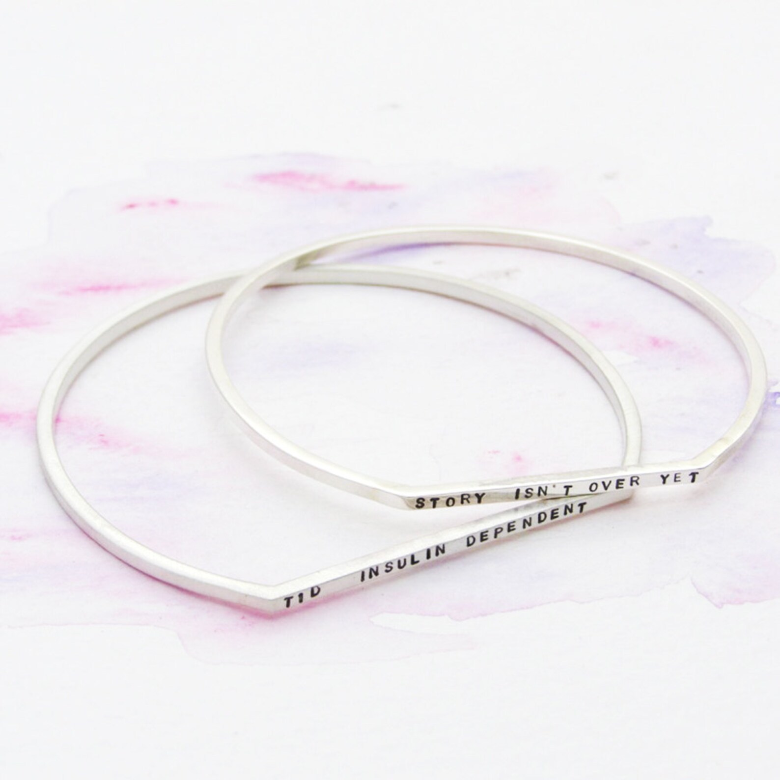 Silver Personalised Bangle Contemporary Bracelet Unique - Etsy