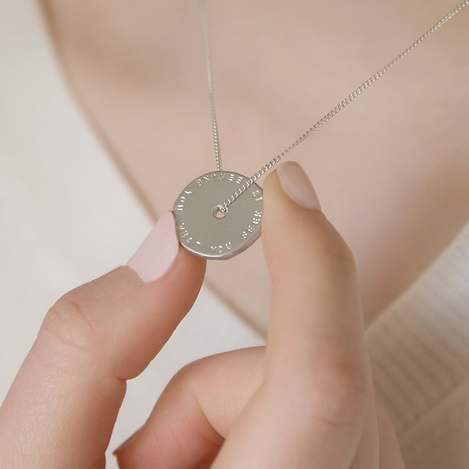 Personalised Silver Spinner Necklace - Etsy