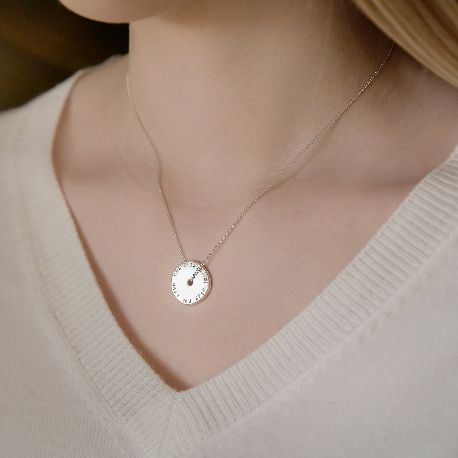 Personalised Silver Spinner Necklace - Etsy