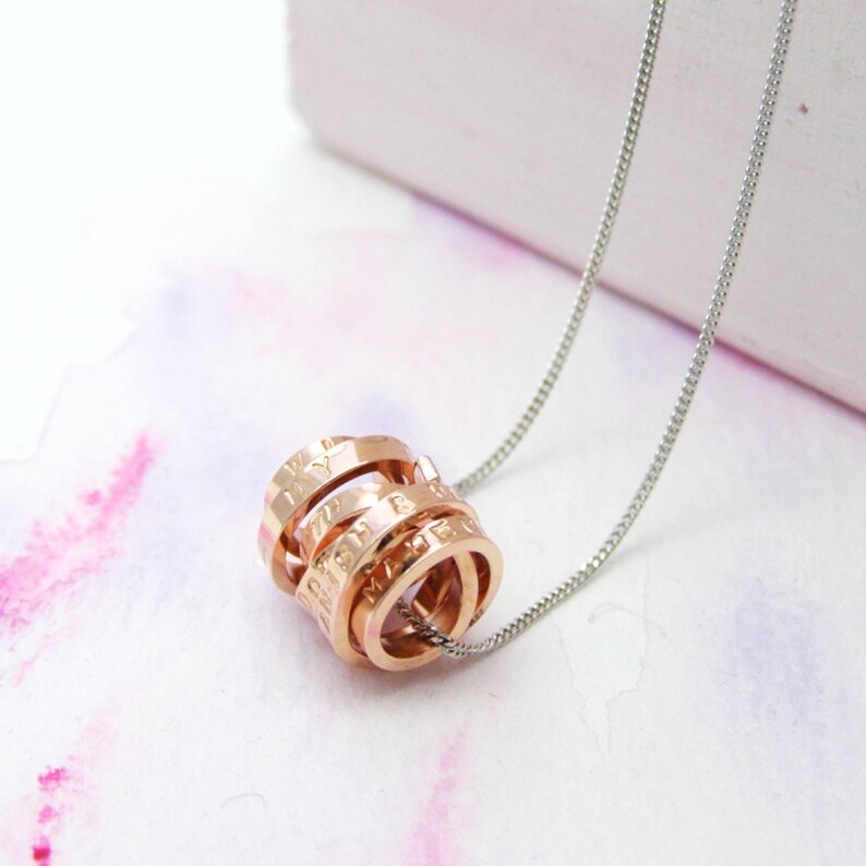 Personalised Solid Yellow /rose Gold Scroll Necklace - Etsy