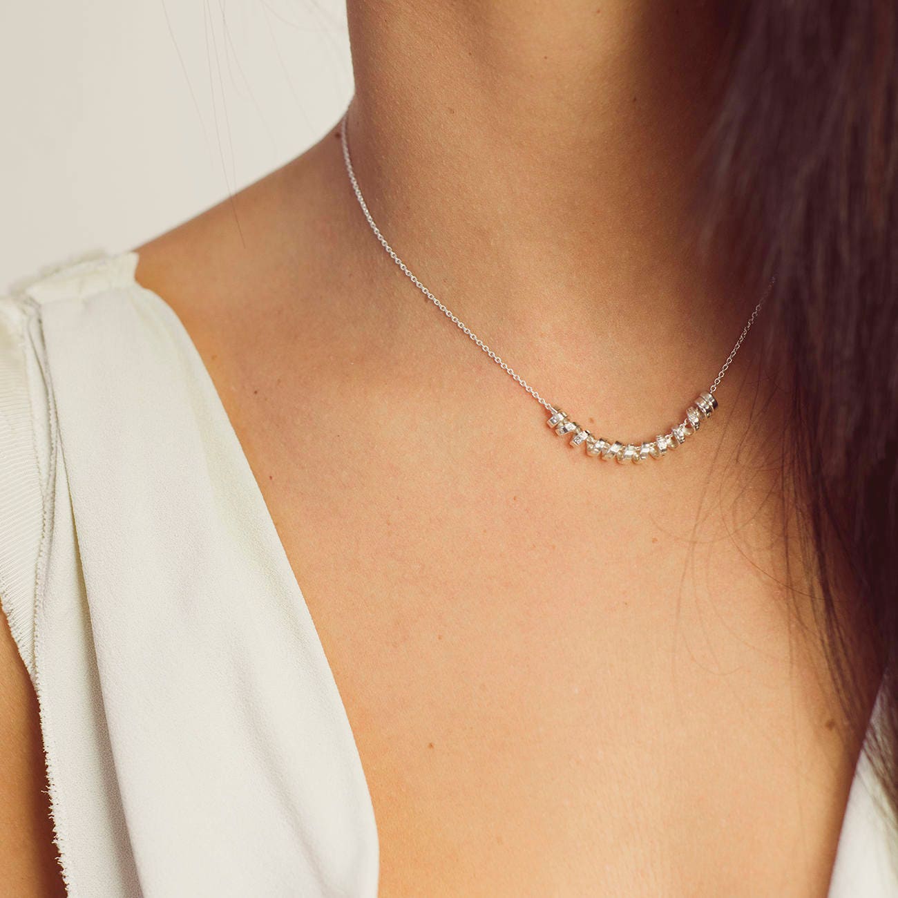 Personalised Silver Scroll Smile Necklace Unique Gift for | Etsy