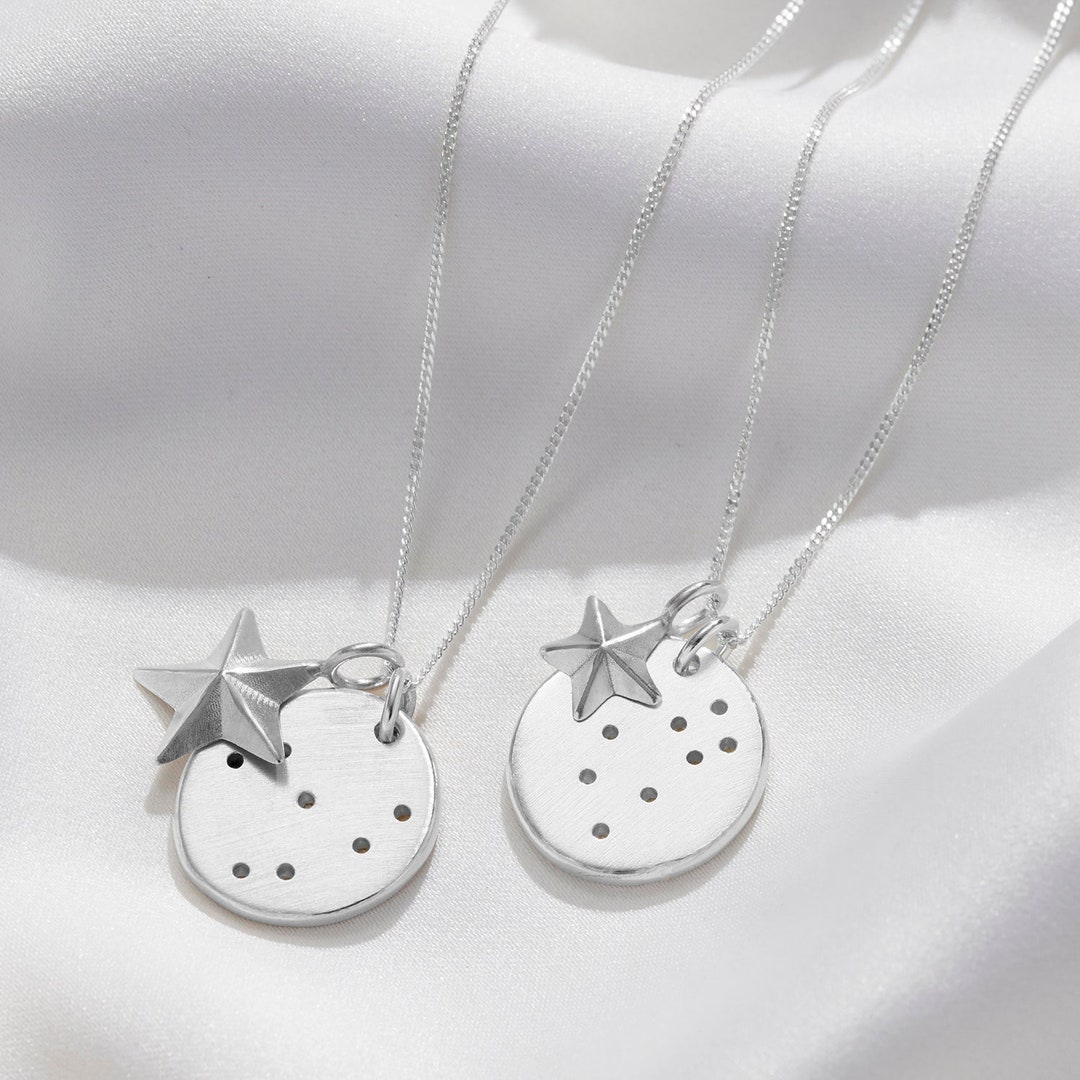 Personalised Constellation & Star Charm Necklace | Custom Silver Star ...