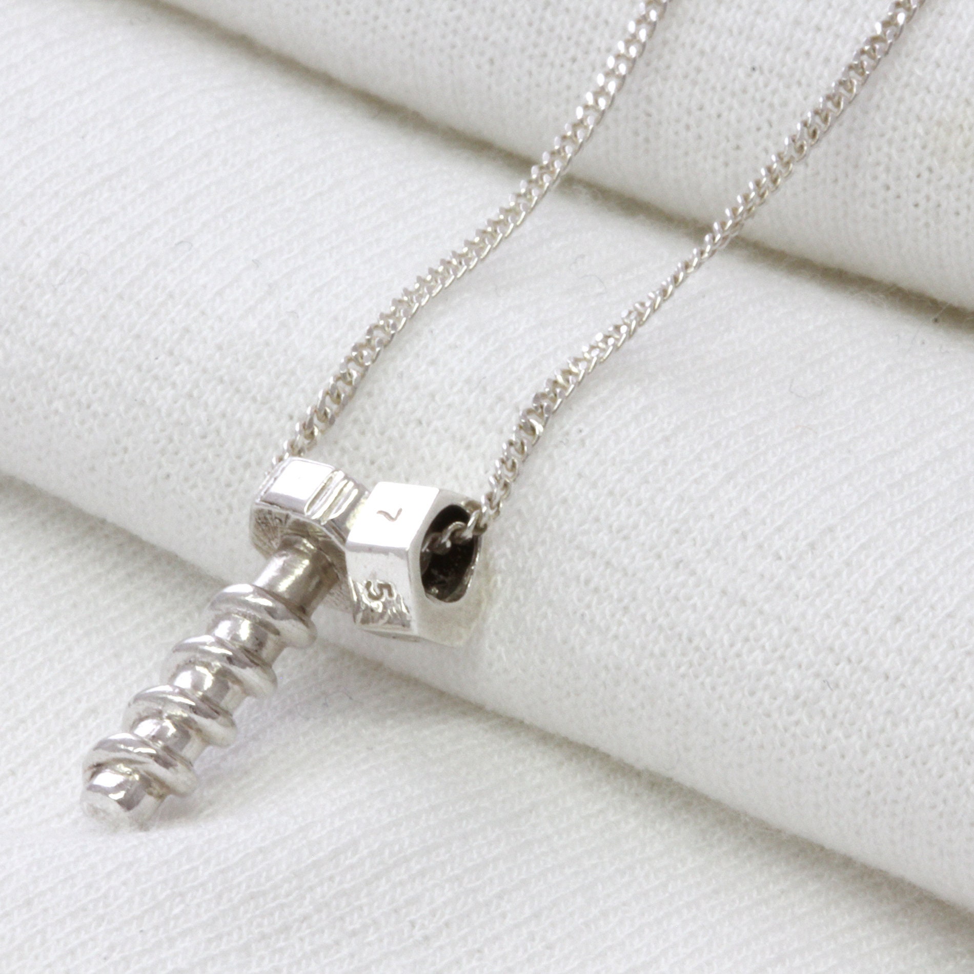 Baby Nut & Bolt Personalised Necklace - Etsy