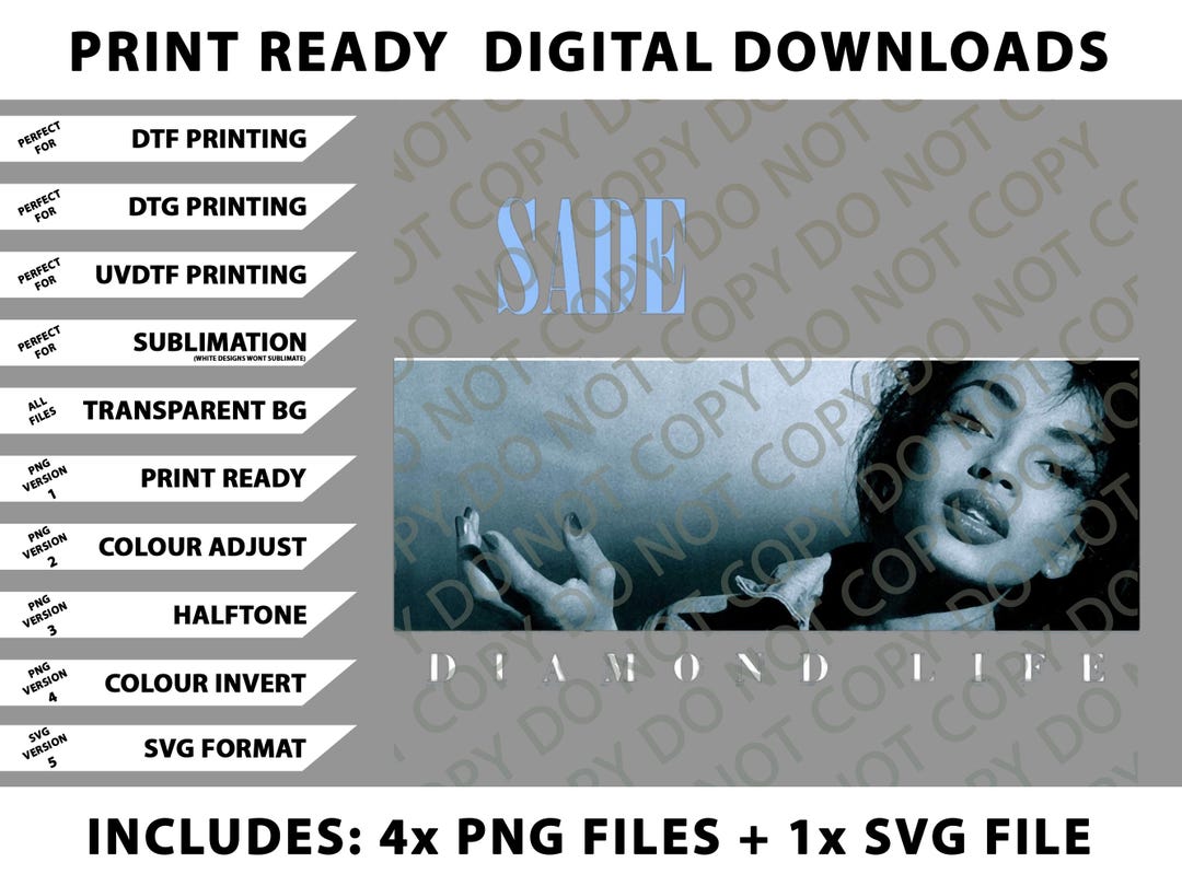 Sade Diamond Life - Transparent Png Bundle, SVG Files, Digital ...
