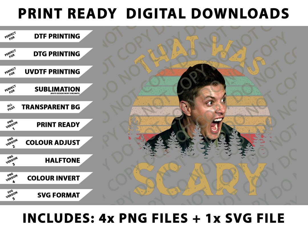 Dean Winchester Supernatural That Was Scary Funny Vintage Retro Png ...