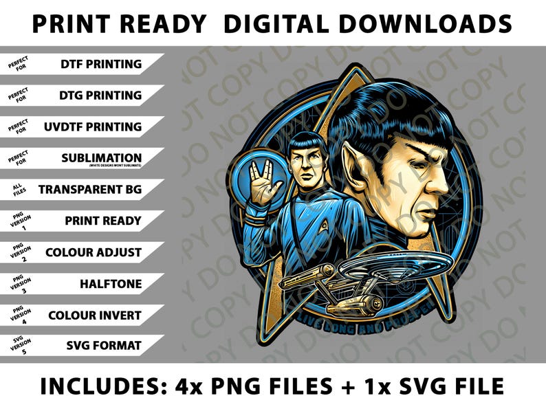 Live Long and Prosper Star Png Bundle, SVG Files, Digital Downloads - Etsy