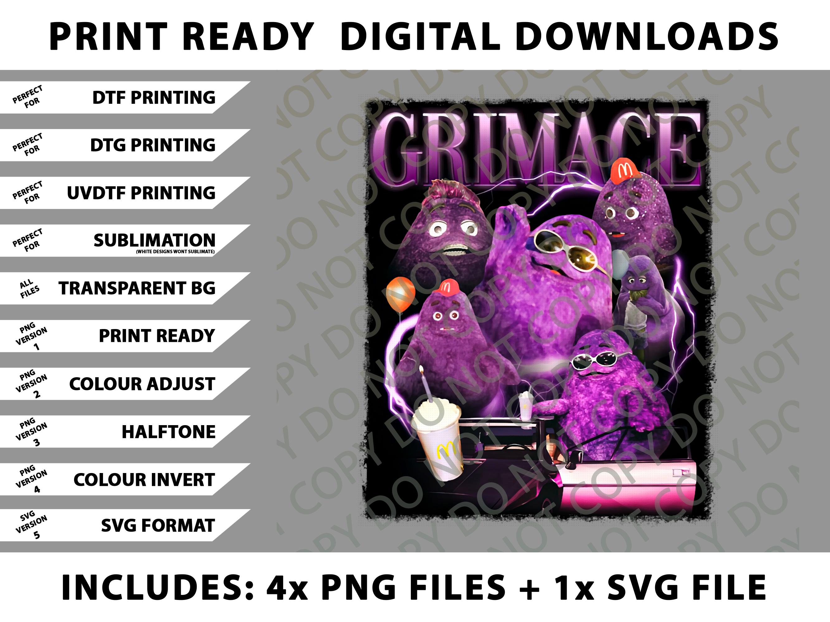 Grimace in 90s, Y2k Style Tribute Png Bundle, SVG Files, Digital ...