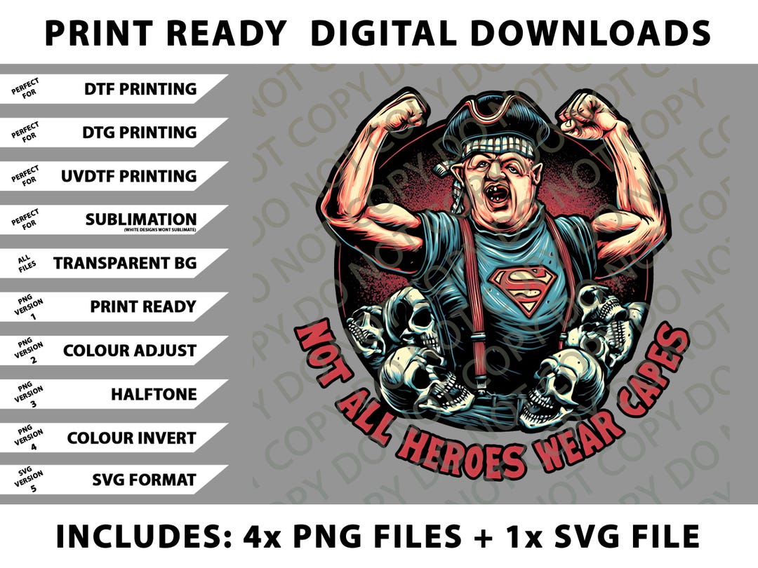 Not All Heroes Wear Capes Sloth Goonies Png Bundle, SVG Files, Digital ...