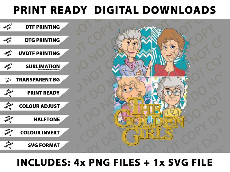 The Golden Girls Png Bundle, SVG Files, Digital Downloads - Etsy