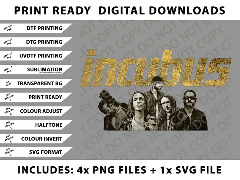 Incubus,seule Incubus Band Jardin Png Bundle, SVG Files, Digital ...