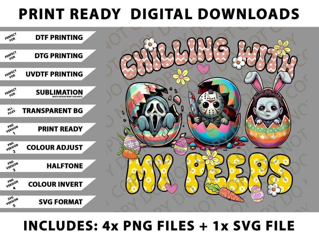 Easter Horror Killer Happy Horror Easter Png Bundle, SVG Files, Digital ...