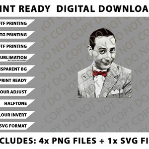 Pee Wee Herman, Vintage Retro 80s TV Show Peewee Funny Png Bundle, SVG ...